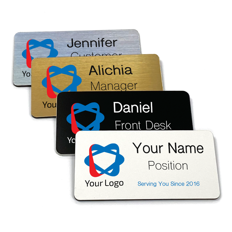 Custom Large Rectangle Name Tags - Print Your Design In Full Color!