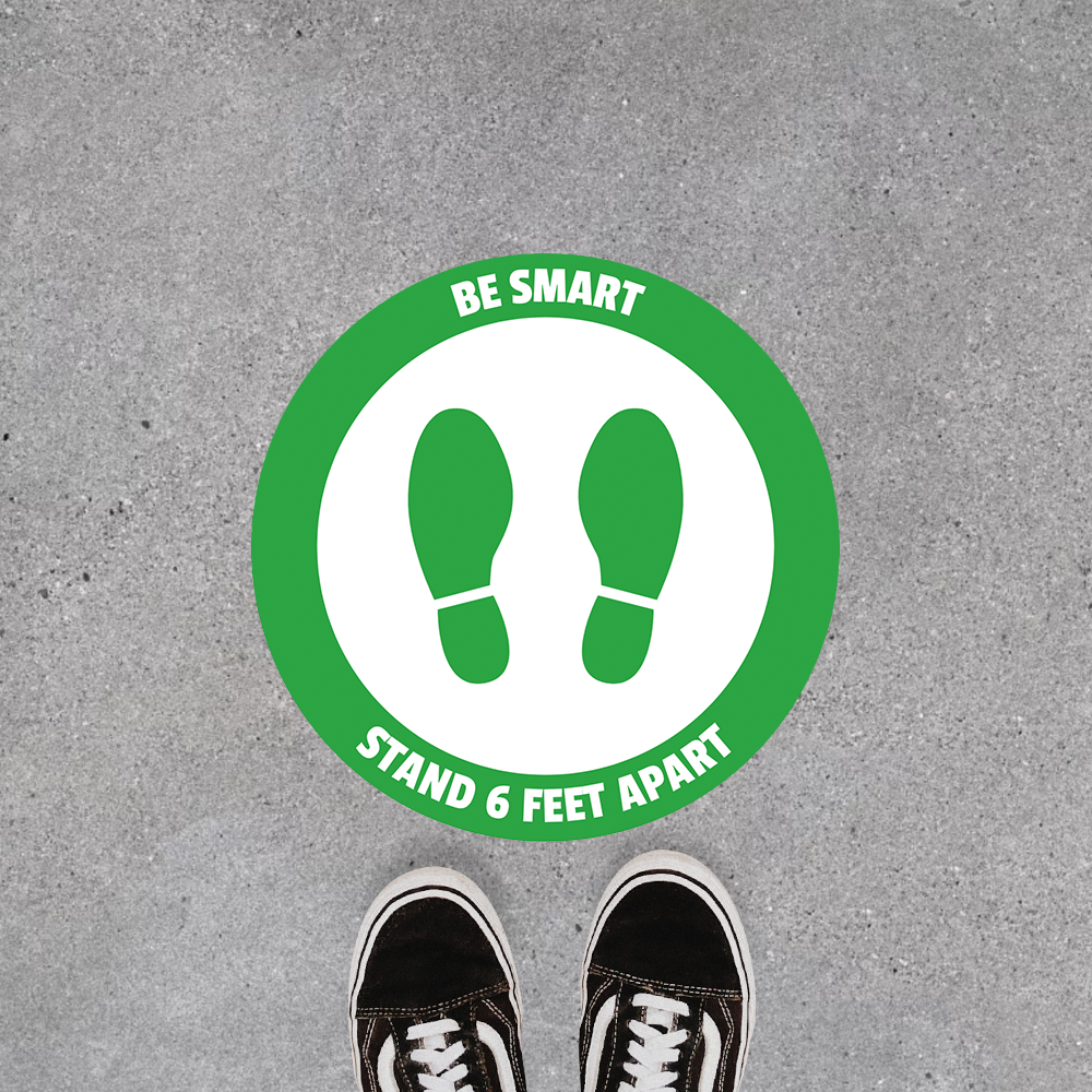 "Be Smart - Stay 6 Ft Apart" Custom Floor Stickers