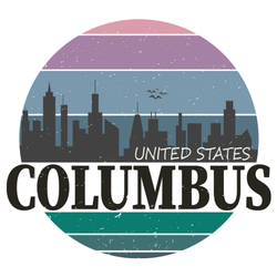 Columbus Ohio United State Skyline Illustration Sticker