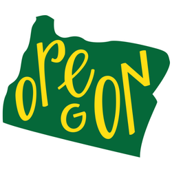 Oregon State Outline And Hand-lettering Sticker