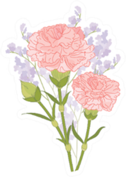 Family Month Concept Illustration Carnation Sticker