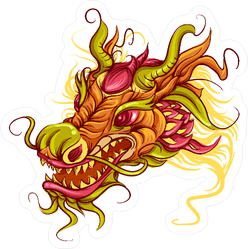 Colorful Dragon Head Sticker