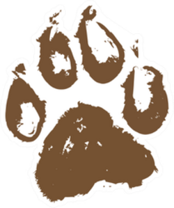 Illustration Of A Muddy Dog Paw Print Sticker