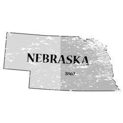 A Grunged Nebraska State Outline Sticker