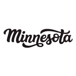 Modern Calligraphy Lettering Minnesota Sticker