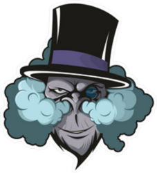Vaping Monkey In Top Hat Sticker