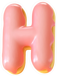 Glazed Donut Font Letter H Sticker