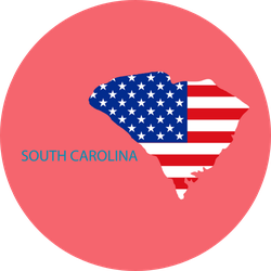 Pink Map Of South Carolina, Usa Sticker
