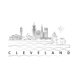 Cleveland Ohio Skyline Sticker