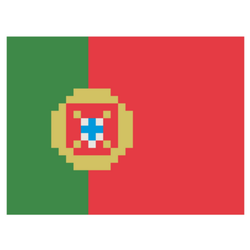 Portugal Flag. Pixel Art Sticker