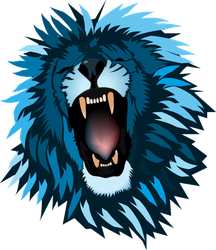 Abstract Roaring Blue Lion Sticker