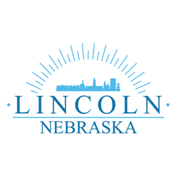 Lincoln Nebraska Blue Lettering Sticker