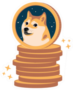 Stack of Dogecoin Sticker