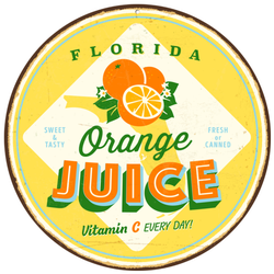 Vintage Florida Orange Juice Sign Sticker