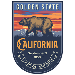 California State Emblem with Sunset Sticker