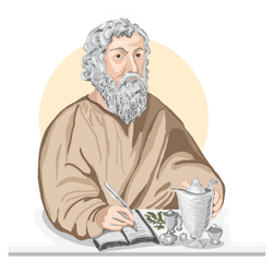 Hippocrates (460-370 Bc) Greek Portrait Illustration Sticker