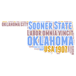 Oklahoma Usa State Map Word Sticker