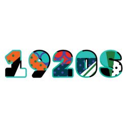 1920s Colorful Abstract Typography Sticker