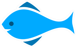Blue Fish Sticker