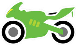 Flat Green Motorcycle Sticker
