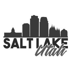 Salt Lake City Utah Skyline Souvenir Lettering Sticker
