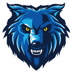 Blue Wolf Logo Mascot Sticker