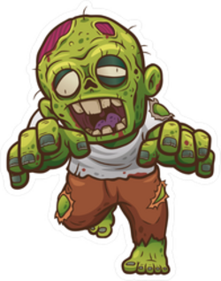 Lurching Child Cartoon Zombie Sticker