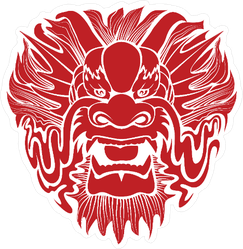 Traditional Asian Dragon Face Sticker