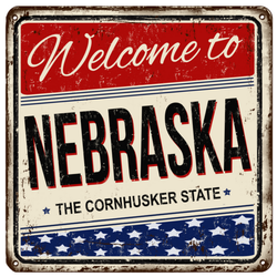 Welcome To Nebraska Vintage Rusty Sign Sticker