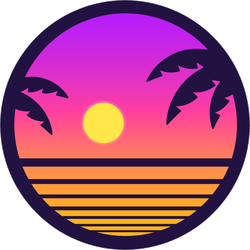 Retro Sunset With Palm Trees Sticker