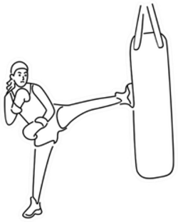 Sport Girl Exercise Training With Kneeling Boxing Sandbag Sticker