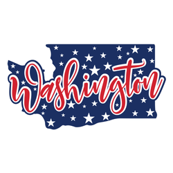 Washington State Silhouette With USA Lettering Sticker
