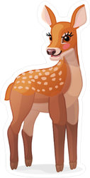 Red Fawn Deer Sticker