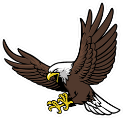 Diving Eagle Mascot Sticker