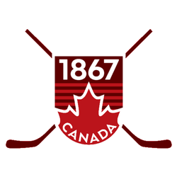 Canadian Confederation Badge with Hockey Stickers Sticker