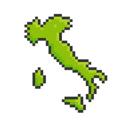 Pixel Art Of Italy Map In Green Sticker