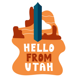 Hello From Utah Cute Desert Lettering Sticker