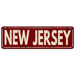 Red New Jersey Vintage Sticker