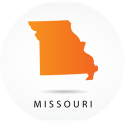 Orange Missouri Map With Lettering Sticker