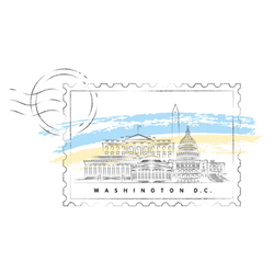 Washington Dc Stamp Illustration Sticker