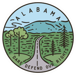 Vintage Round Label Alabama Sticker