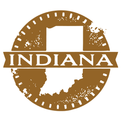Vintage Style Indiana Usa State Sticker