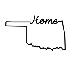 Oklahoma Us State Outline Map Lettering Sticker