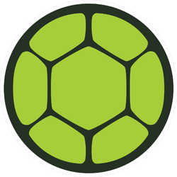 Green Turtle Shell Icon Sticker