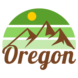 Retro Oregon Label With Mountains Sticker