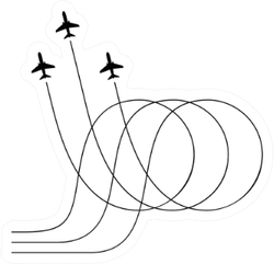 Airplane Flying Formation Air Show Sticker