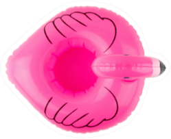 Inflatable Pink Flamingo Top View Sticker