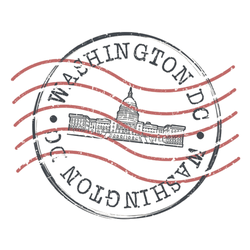 Capitol Washington, Dc, Usa Stamp Skyline Postmark Sticker