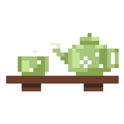 Pixel Art Tea Ceremony Icon Sticker
