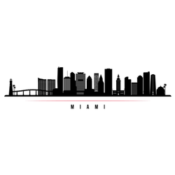 Miami Skyline Horizontal Banner Sticker